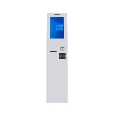China 18.5 Inch Fast Food Interactive Self-Service Cash Register Kiosk Terminal Printer Scanner Kiosk Square Self Order Kiosk for sale