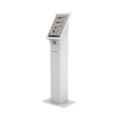 China Hotel Fast Food 18.5 Inch Self Service Cash Register Kiosk Terminal with Printer Qr Code Scanner Kiosk Ordering System for sale