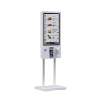 China 32 Inch Vertical White Pos Machine Self Service Ordering Kiosk Food Vending Machine For Shopping Mall Restaurant for sale