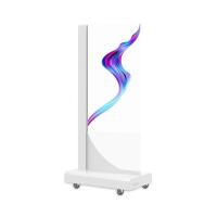 China 55 Inch HD Interactive Touch Screen Ultra Thin LG Transparent OLED Kiosk Advertising Display for sale