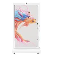China 77 inch 4K Self-luminous LG Transparent OLED Monitor Vertical Commercial Intelligent Kiosk Touchscreen Display for sale