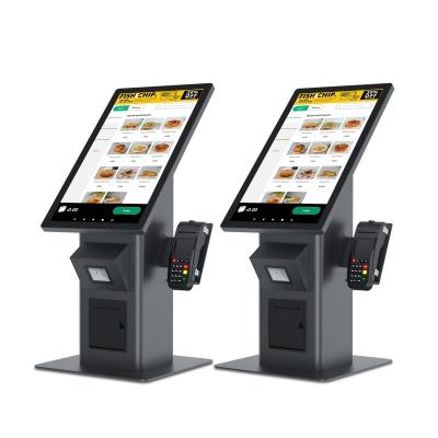 China 23.8 Inch Restaurant Self Service Kiosk with NFC POS Terminal LCD Android Touch Screen for Payment Self-Ordering Terminal for sale
