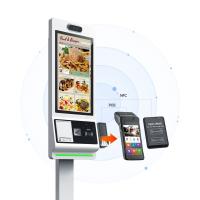 China 21.5 Inch Self-service Ordering Machine Touch Screen Restaurant Milk Tea Shop Self-service Code Scanning with NFC POS Terminal Payment for sale
