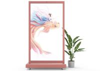 China 77 inch 4K Self-luminous LG Transparent OLED Monitor Vertical Commercial Intelligent Kiosk Touchscreen Display for sale
