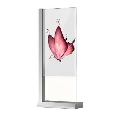 China 55 Inch Ultra-Thin Vertical Transparent OLED Display Stand for Premium Floor Advertising Solutions for sale