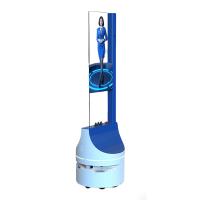 China 30 Inch Smart Mobile Advertising Robot with Transparent OLED Interactive Display for Shopping Malls for sale