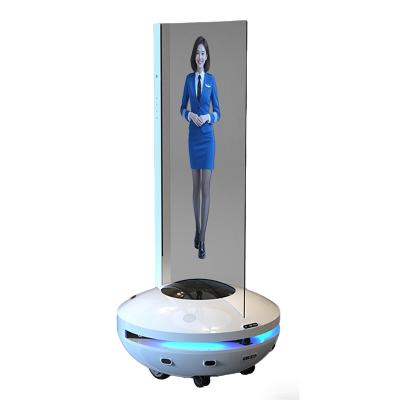 China 55 Inch Transparent OLED Display Mobile Reception Robot for Smart Hospitality & Intelligent Service for sale