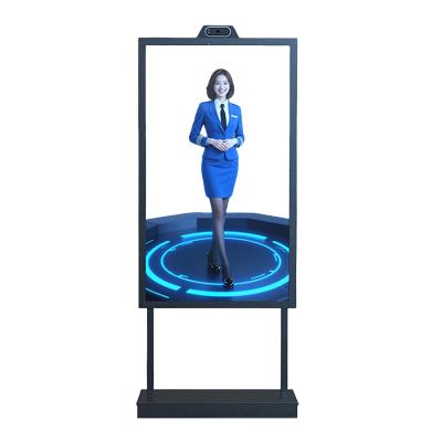 China 55 Inch Vertical Stand-Alone Transparent OLED Display for Retail Stores, Elevator Wayfinding & Indoor Digital Signage for sale