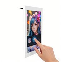 China Ultra-Slim 55 Inch Transparent OLED Display 2K Indoor Advertising Display Player with Slide Rail for Elevator Use for sale