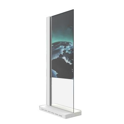 China 55 Inch Transparent OLED Screen Monitor Digital Signage Display Stand Transparent Advertising LCD Screen for sale