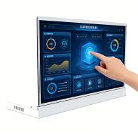 China 55 Inch Exhibition Booth Touchscreen High Transparency Dynamic Content Desktop Transparent OLED Display for sale
