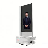 China 55 Inch 600nits Brightness Video Play Mobile Intelligent Robot Transparent Display Stand Panel for sale