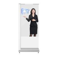 China New Style 55-Inch Floor Stand Indoor And Super Narrow Frame Android Smart Transparent OLED Screen for sale