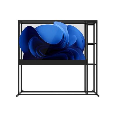 China 77 Inch Seamless Matrix Splicing Transparent OLED Display Unit for Large-Scale Video Wall and Exhibition Showcase for sale