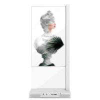China 55 Inch Indoor Floor Standing Touch Transparent OLED Display for Smart Commercial and Interactive Applications for sale