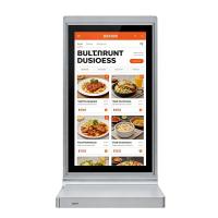 China 77 Inch Standing Floor Touch Screen OLED Transparent Display Unit for Large Exhibition and Brand Showcase for sale