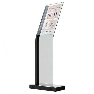 China 30 Inch Custom Floor-Standing Transparent OLED Display Unit for Supermarket and Exhibition Advertising for sale