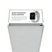 China 30 Inch High Brightness Transparent OLED Display Stand with Capacitive Touch and AG Glass for Premium Floor Signage for sale