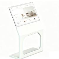 China 55 Inch Floor Standing Transparent OLED Totem Interactive Touch Screen for Smart Digital Signage for sale