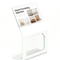 China 55 Inch Floor Standing Transparent OLED Totem Interactive Touch Screen for Smart Digital Signage for sale