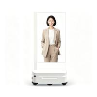 China 55 Inch Transparent OLED Mobile Reception Robot with Voice Interaction and Face Recognition for Hotels and Hospitals for sale