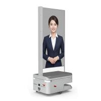 China 55 Inch Transparent OLED Mobile Reception Robot with AI Voice Interaction for sale