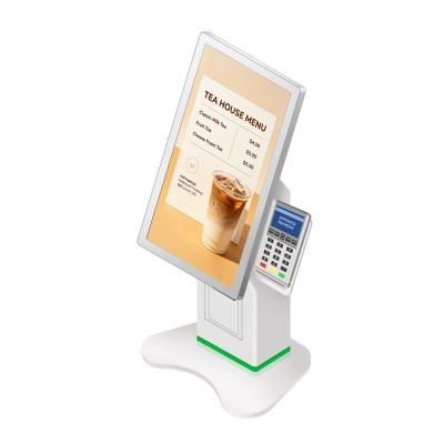 China 21.5 Inch OEM Fast Food Restaurant Desktop Interactive White Self Ordering Machine Self Service Payment Kiosks for sale