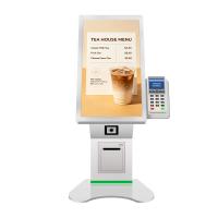 China 21.5 Inch OEM Fast Food Restaurant Desktop Interactive White Self Ordering Machine Self Service Payment Kiosks for sale