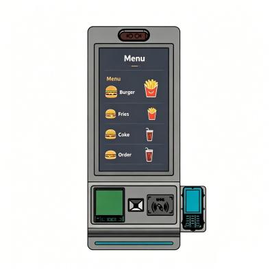China 21.5 Inch desktop Interactive Self Service Payment Kiosk Automatic Touch Screen Kiosk Self Ordering Machine for Restaurant for sale