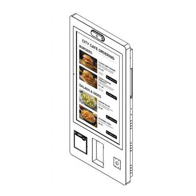 China 32 Inch Self Ordering Kiosk Self-Service System Barcode Reader Restaurant Payment SDK Function for sale