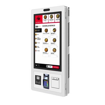 China 32 Inch Wall-mounted White Self Service Kiosk Capacitive Touch Screen for sale