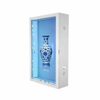 China 55 Inch Vertical Transparent LCD Display Cabinet for Tall Product and Brand Presentation for sale