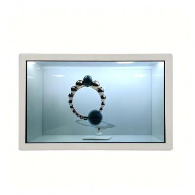 China 75 Inch Transparent Digital Signage Showcase for Large Commercial Information Displays for sale