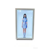 China 75 Inch Transparent Screen Display Cabinet Blending Products with Digital Visual Layers for sale