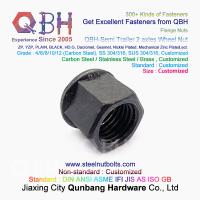 China QBH Black Semi Trailer 2 Axles Non-Serrated Flange Wheel Hub Nut for sale