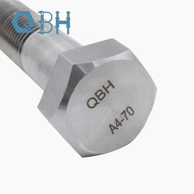 China Qbh Stainless Steel Hex Bolt DIN933 A4 - 70 Plain Finish for sale