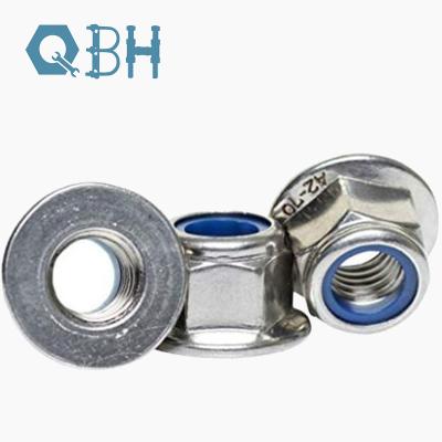 China ISO7043 Stainless Steel Hex Flange Nylon Lock Nut for sale