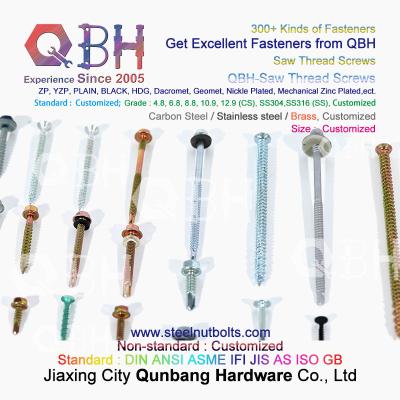 China QBH ZP Plain HDG Black Carbon Stainless Steel Self Tapping Self Drilling Saw Thread Screws for sale