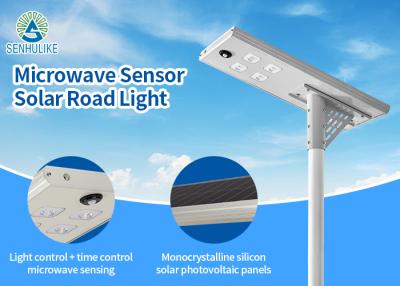 China All-in-One Solar Street Light with Microwave Sensor, Dusk to Dawn Auto On/Off, No Wiring Zero Electricity Bill, IP65 Waterproof for Home Outdoor Security for sale