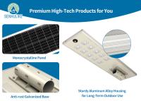 China Integrated Solar LED Street Light COB High Brightness, Monocrystalline Solar Panel 3-5 Days Rainy Day Backup for sale