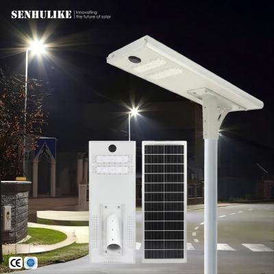 China Heavy Duty 100W Dual Module Solar Street Light Outdoor White IP65 LED for Village Roads for sale