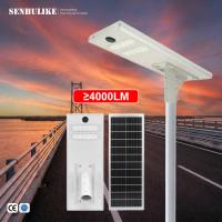 China Premium 100W Dual Module White Solar Street Lamp Motion Sensor Dusk to Dawn IP65 for sale