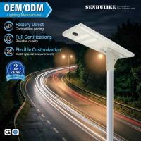 China 100W Dual Module Solar Street Light Off-Grid White LiFePO4 Battery All-in-One Design IP65 for sale
