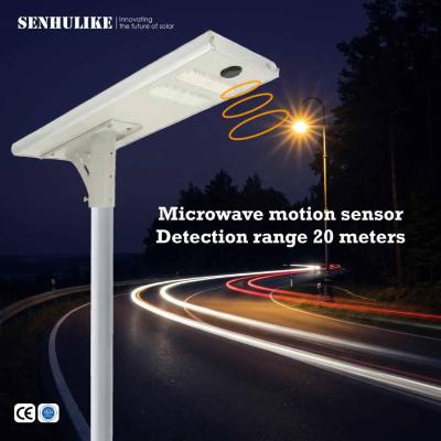 China White 100W Dual Module Solar Street Light IP67 Outdoor LED Road Lighting LiFePO4 for sale