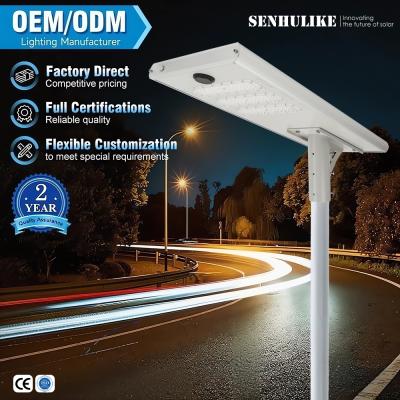 China All-in-One Solar Street Light 150W 3 Modules White Aluminum Alloy Microwave Sensor LED Lamp for Road for sale