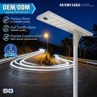 China Triple Module All-in-One Solar Street Light 150W White Aluminum Alloy with Microwave Sensor for Parking Lot Campus Sidewalk for sale