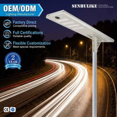 China Solar Street Light All-in-One 200W White 4 Modules IP65 Waterproof Aluminum Built-in Li-ion Battery LED Lamp for Park Plaza for sale