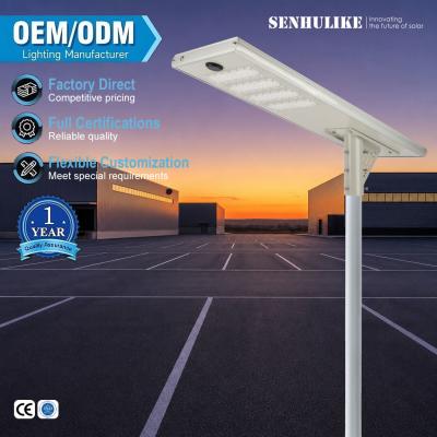 China Aluminum Alloy Solar Street Light All-in-One 200W 4 Modules White IP65 Waterproof Built-in Lithium Battery for Square Road for sale