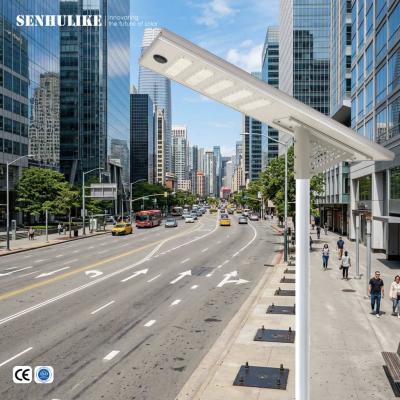China Solar Street Light All-in-One 250W White 5 Modules IP65 Waterproof Aluminum Built-in Li-ion Battery LED Lamp for Park Plaza for sale