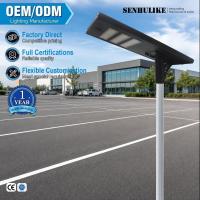 China All-in-One Solar Street Light 150W 3 Modules Black IP65 Waterproof Aluminum Built-in Lithium Battery for Road for sale